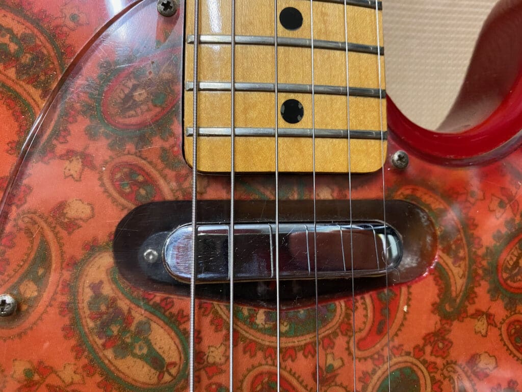 Vintage 1980s Tokai Breezysound Red Paisley Telecaster Guitar