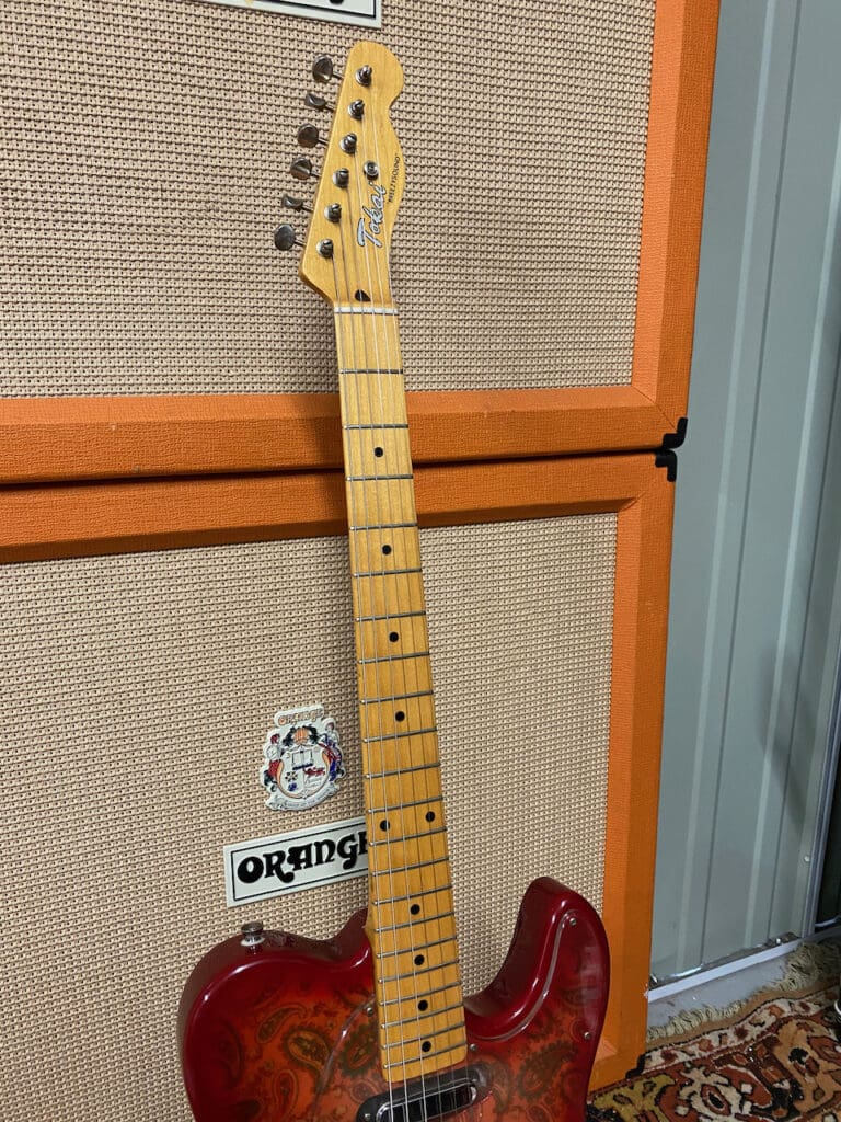 Vintage 1980s Tokai Breezysound Red Paisley Telecaster Guitar